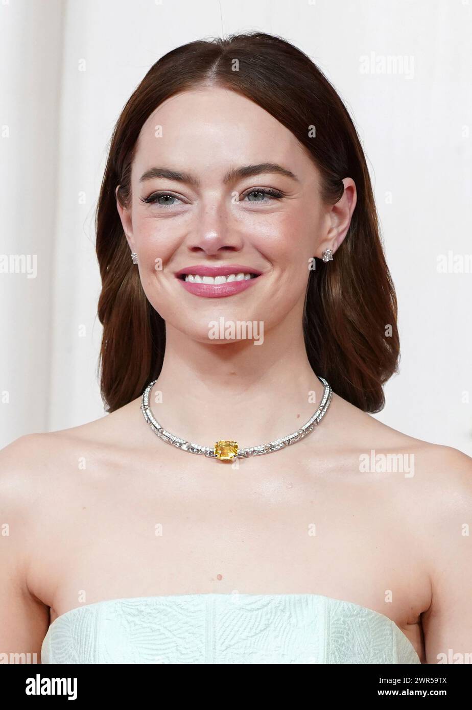 Emma Stone arrives at the Oscars on Sunday, March 10, 2024, at the ...