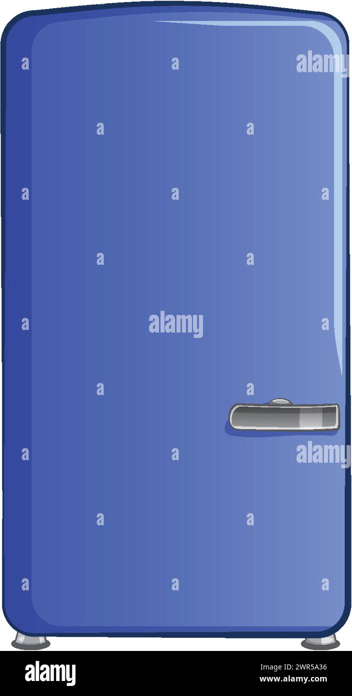 Vector illustration of a vintage blue fridge Stock Vector Image & Art ...