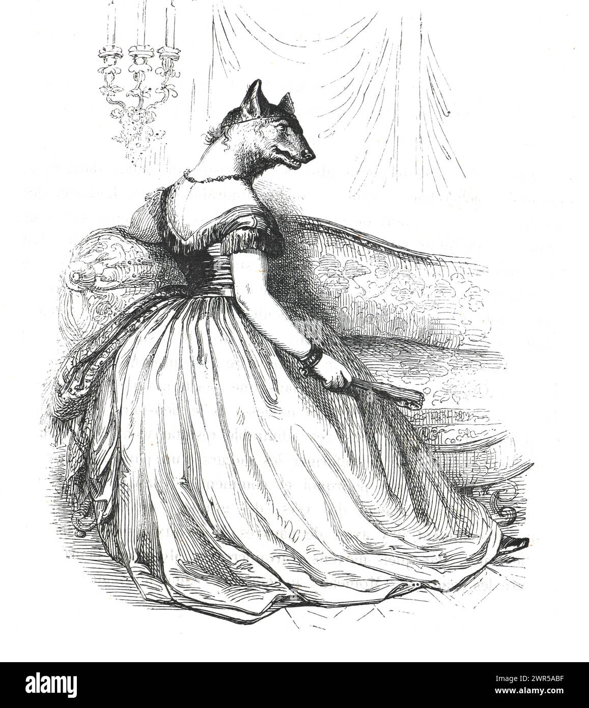 Anthropomorphic animals. humanized fox or wolf in dress. cyborg animals ...