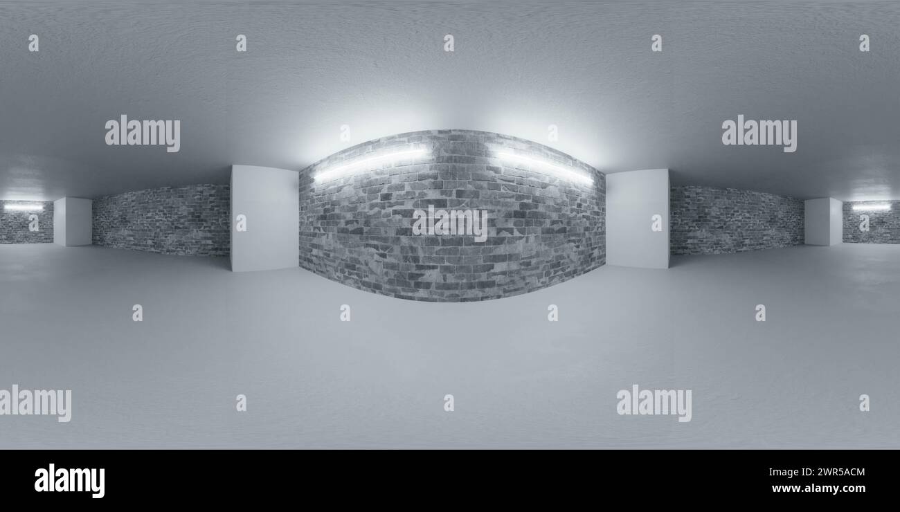 industrial design room with group of lights on wall 360 panorama vr ...