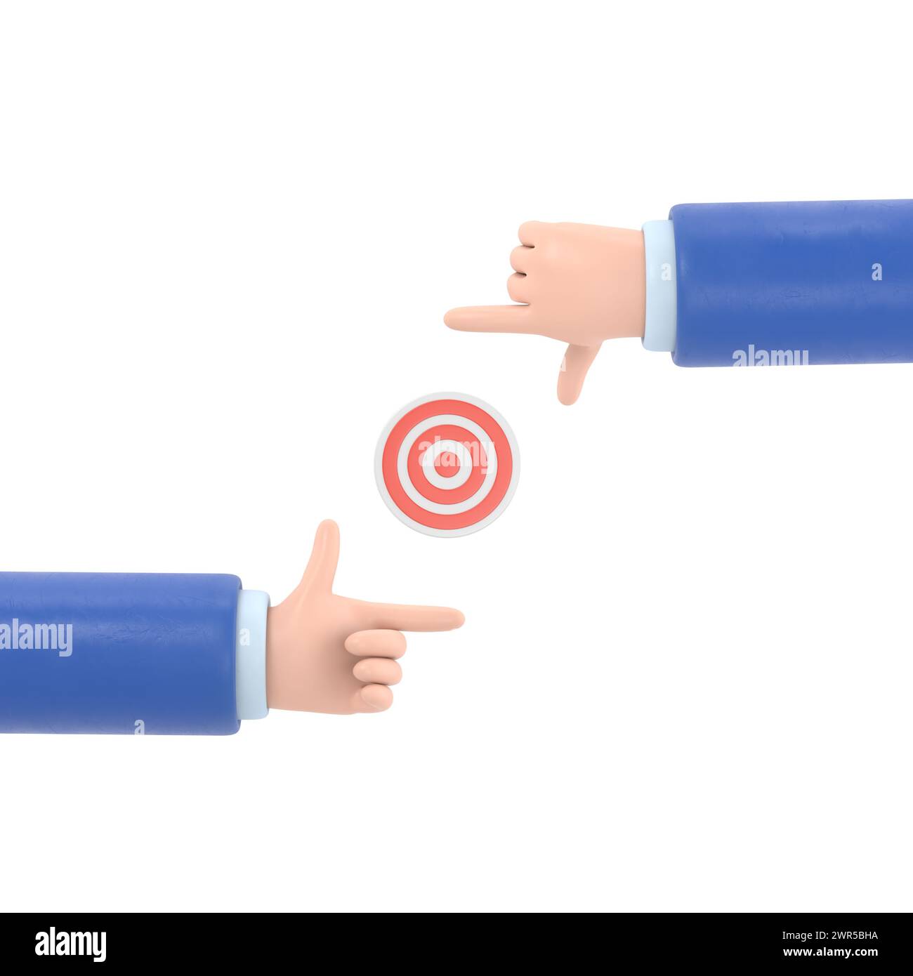 Cartoon Gesture Icon Mockup.Businessman hands forming a frame and focus ...