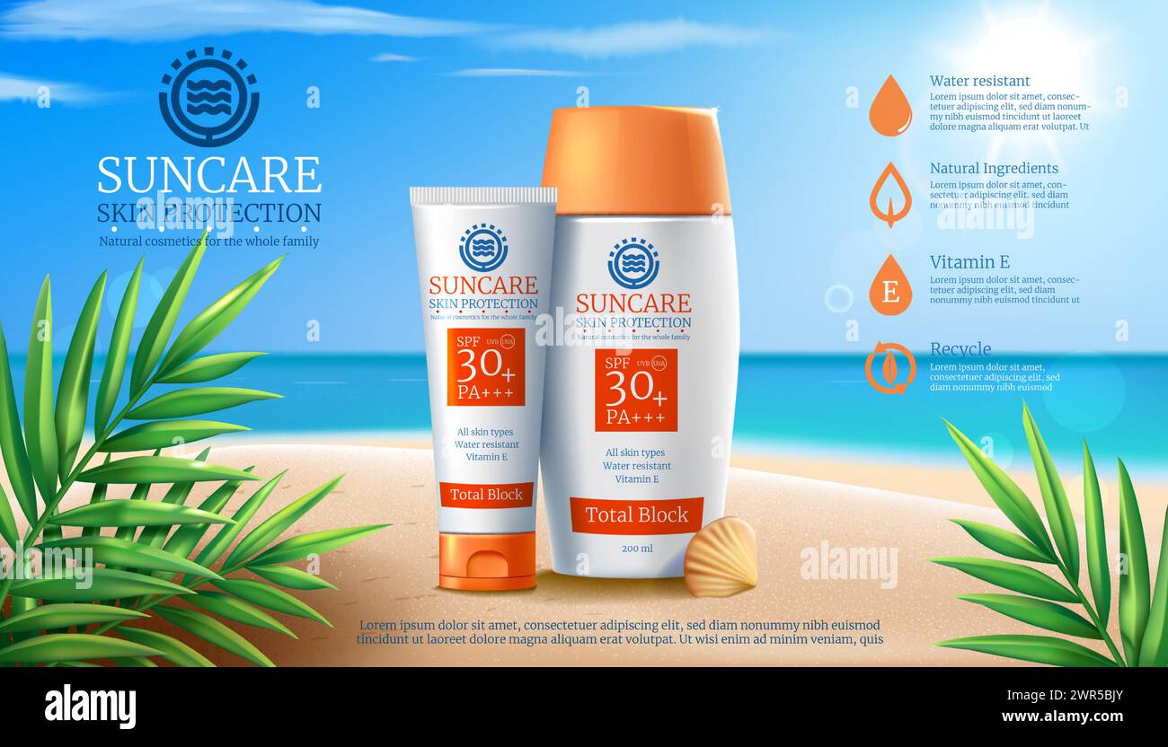 Sun protection product uv Stock Vector Images - Alamy