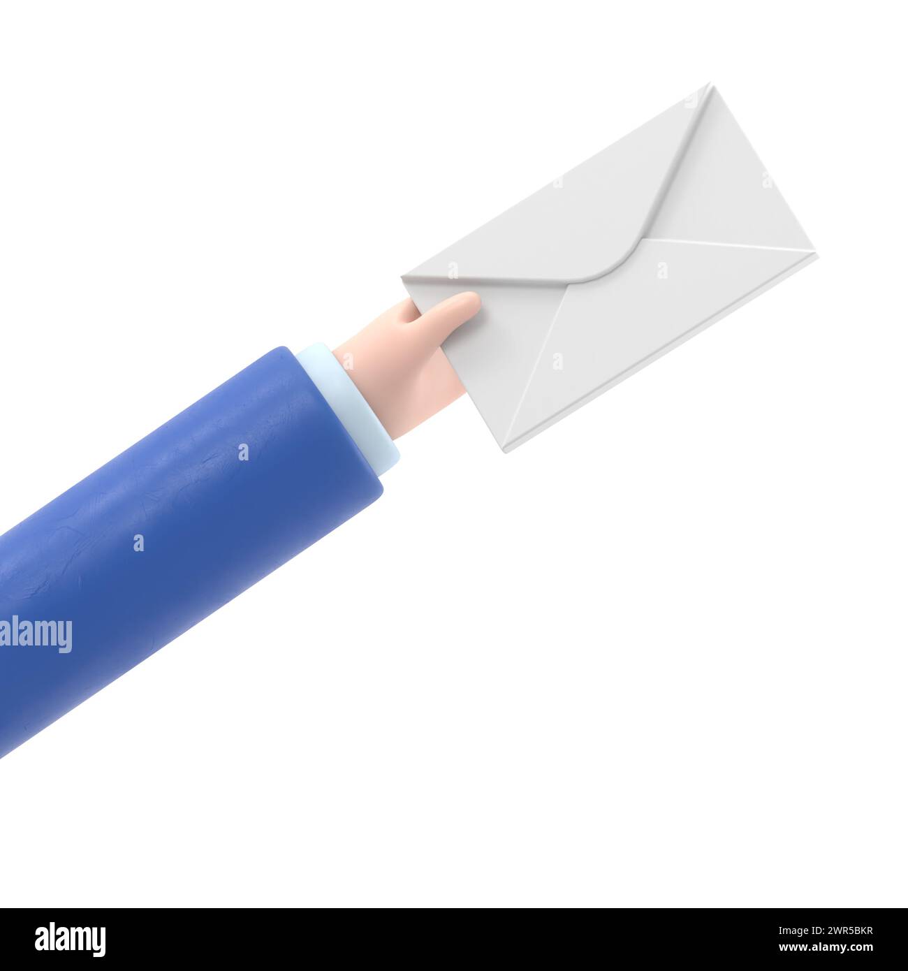 Envelope holding in the hand. Email message concept, sending. Postman ...