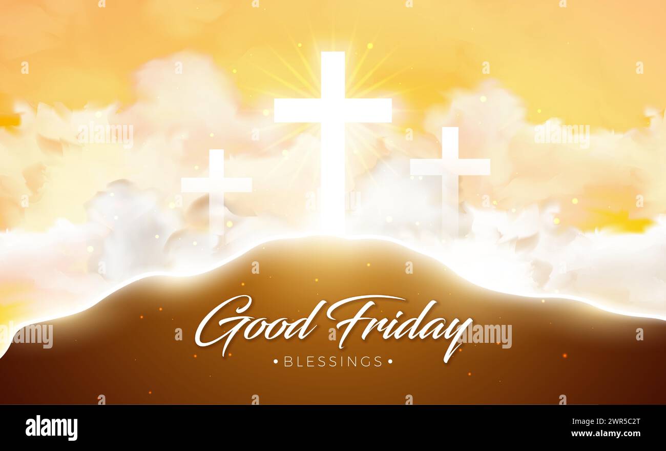 Good Friday Illustration for Christian Religious Occasion with Cross on ...