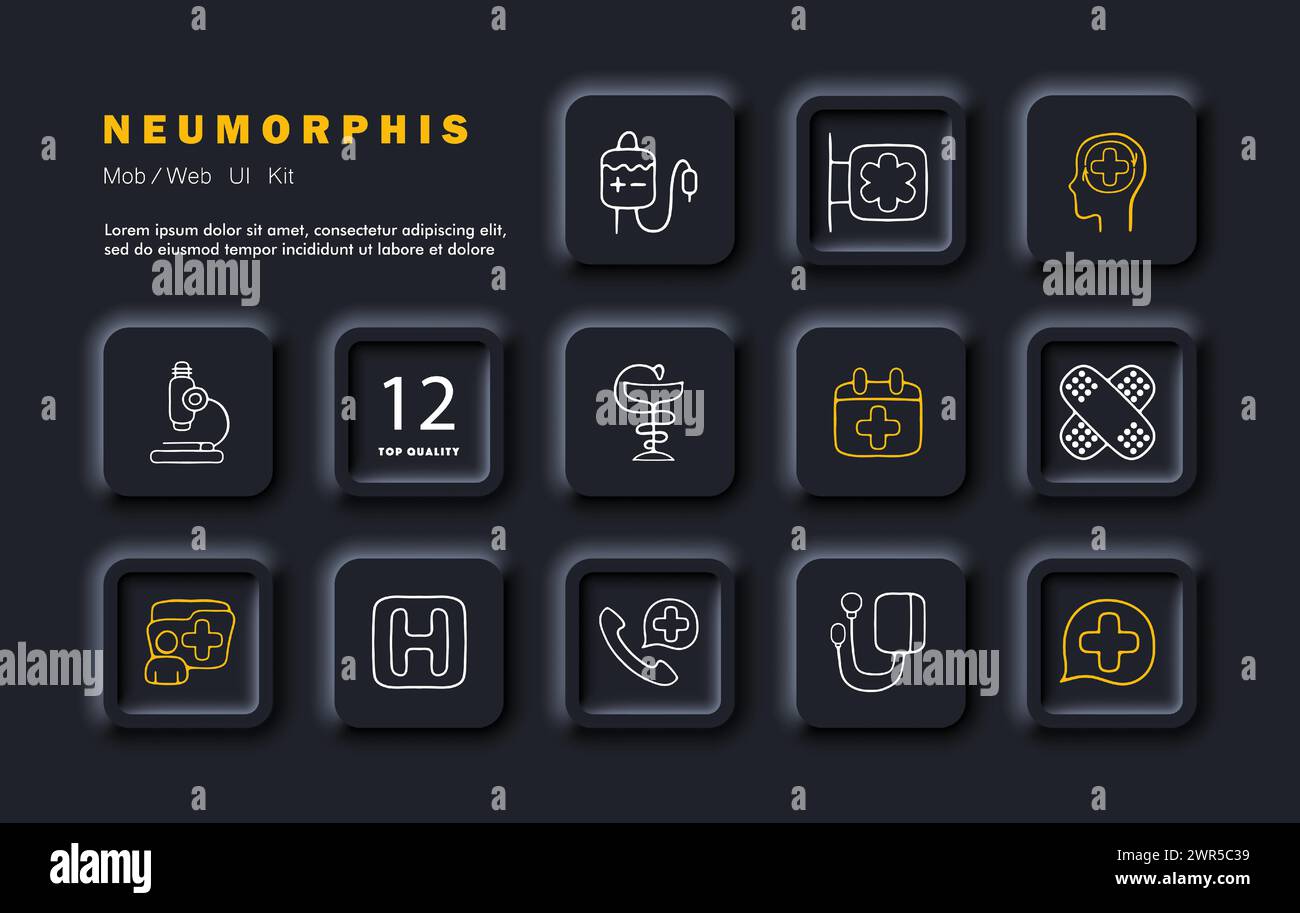 Medicine set icon. IV, pharmacy, healthy thinking, microscope ...