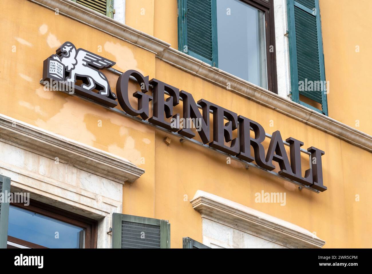 Carrara, Italy - March 10, 2024 - Sign of the Italian insurance company ...