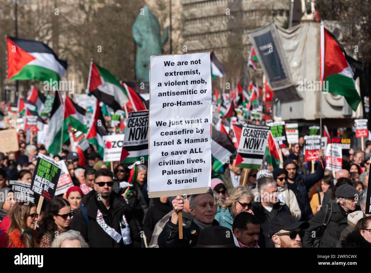 Peter Tatchell at pro Palestine protest march in London, UK, protesting ...