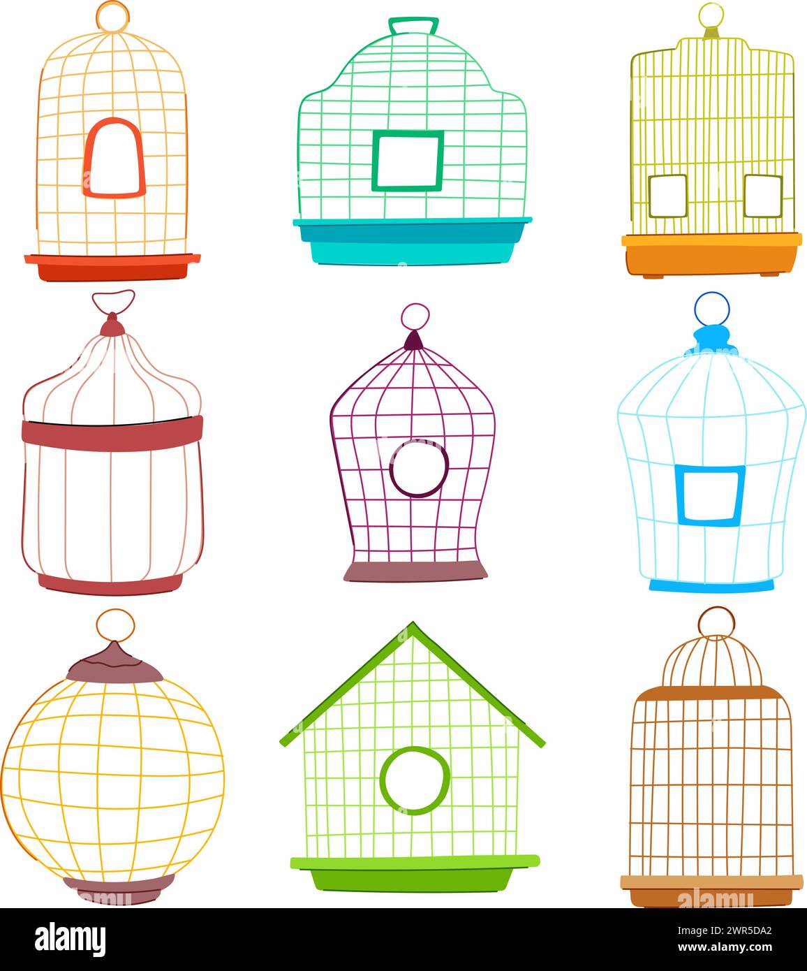 bird cage set cartoon vector illustration Stock Vector Image & Art - Alamy