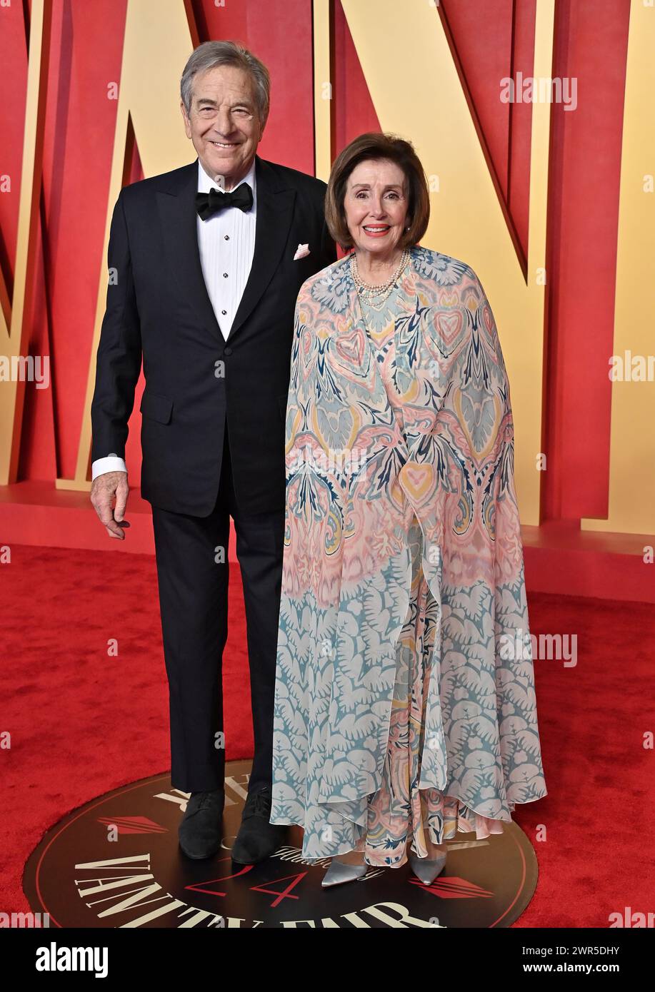 Beverly Hills, USA. 10th Mar, 2024. Paul Pelosi and Nancy Pelosi arriving at the Vanity Fair ...