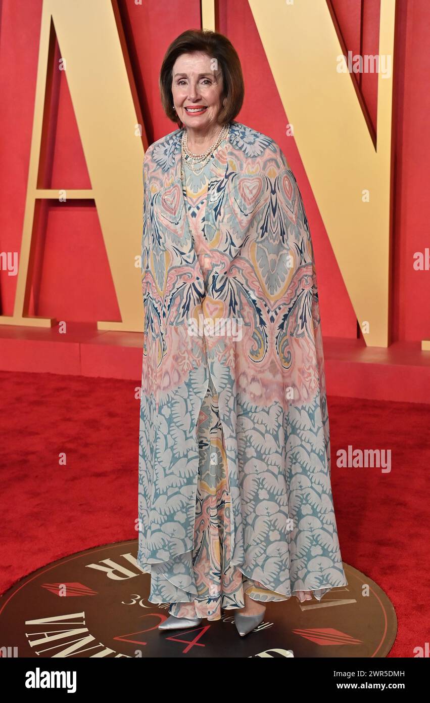 Beverly Hills, USA. 10th Mar, 2024. Nancy Pelosi arriving at the Vanity ...