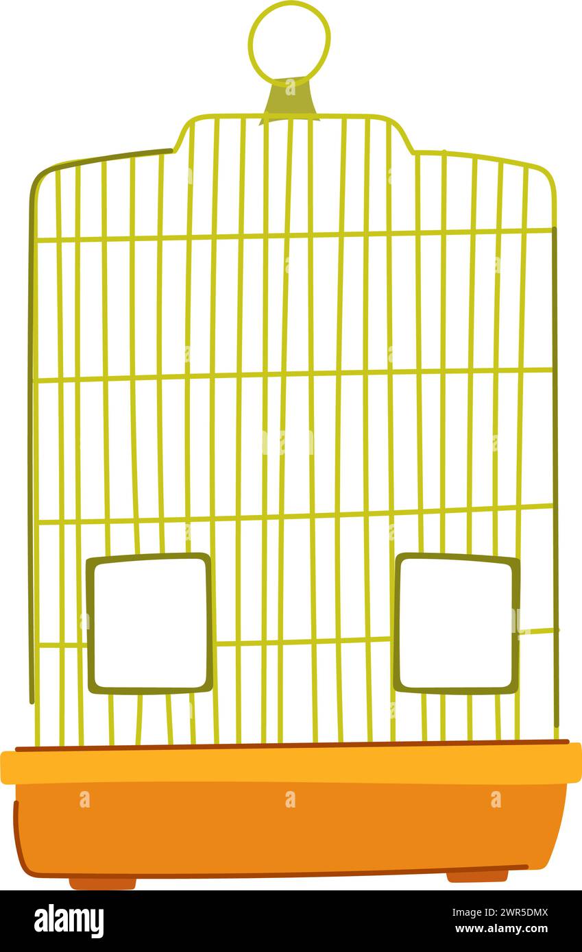 silhouette bird cage cartoon vector illustration Stock Vector Image ...