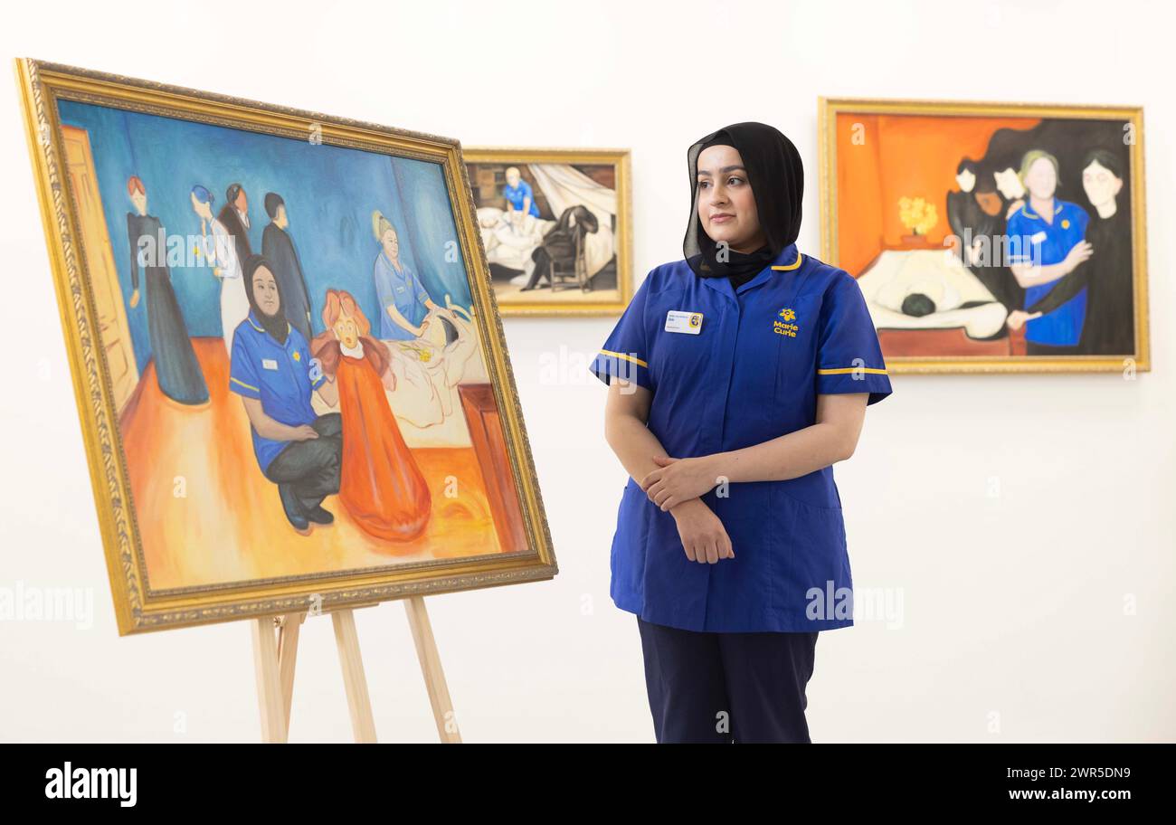 EDITORIAL USE ONLY Nurse Zeb Un Nisa-Ali looks at a reimagined version ...