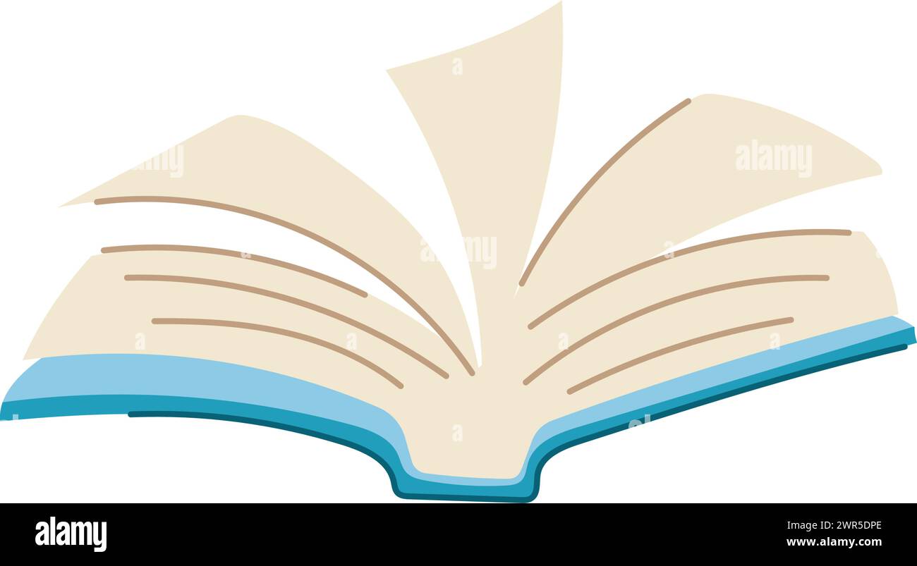 paper book open cartoon vector illustration Stock Vector Image & Art ...