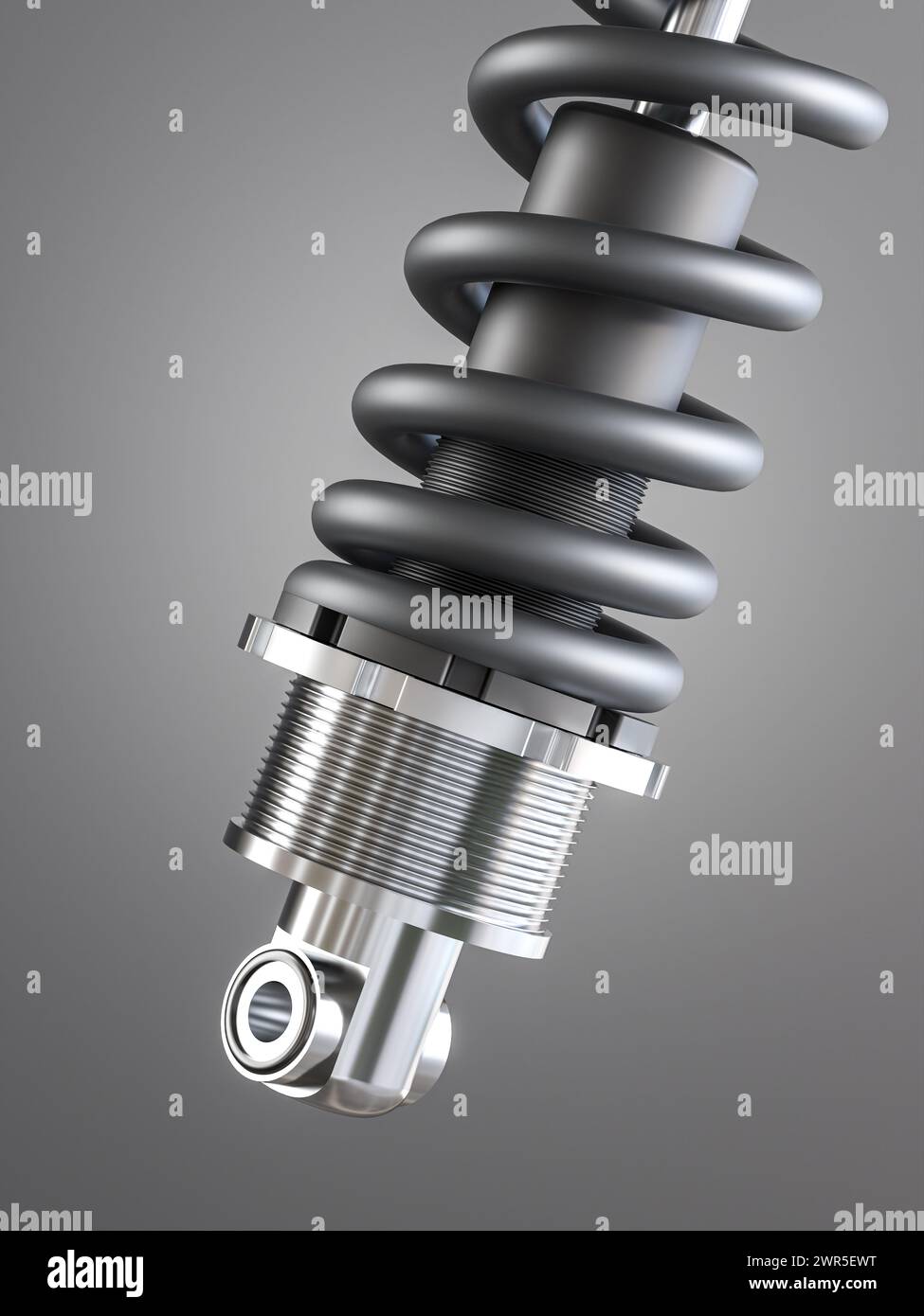 detail of a car shock absorber. 3d render Stock Photo - Alamy