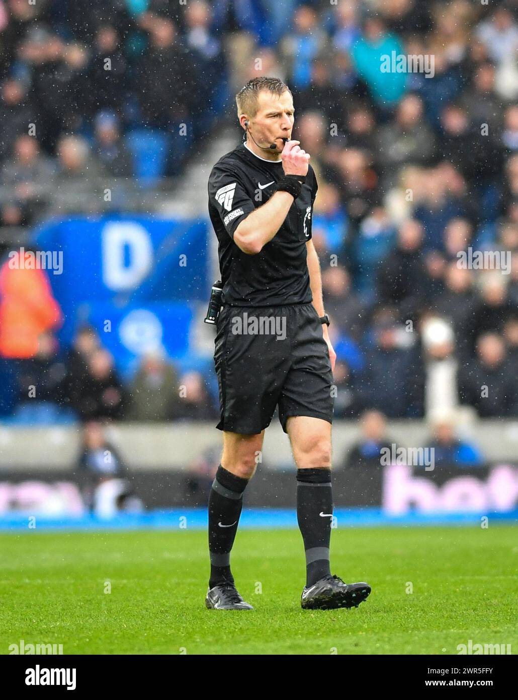 Referee Michael Salisbury during the Premier League match between ...