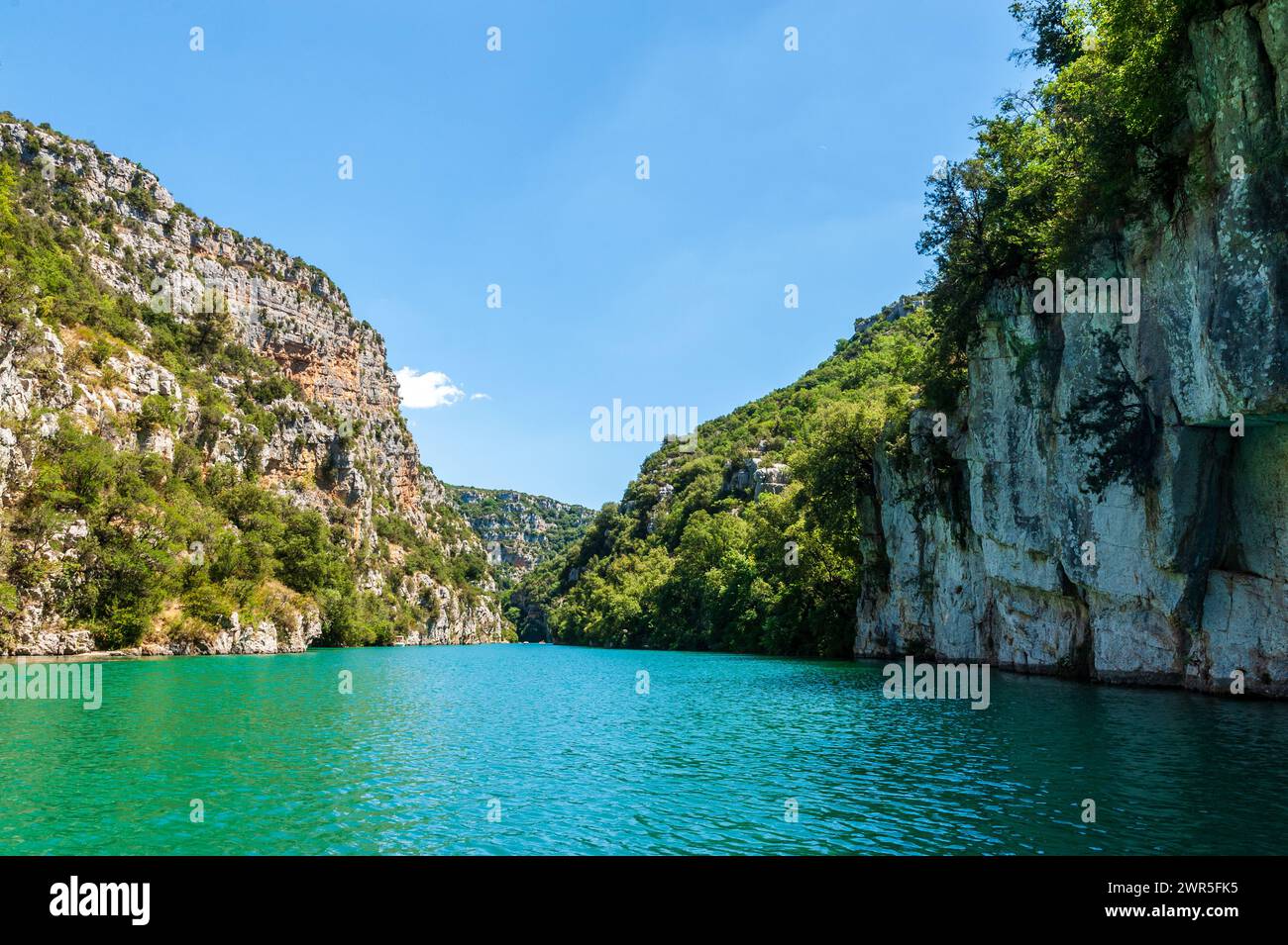 Exterior shot of the Gorges du Verdon, in the French Provence, on a ...