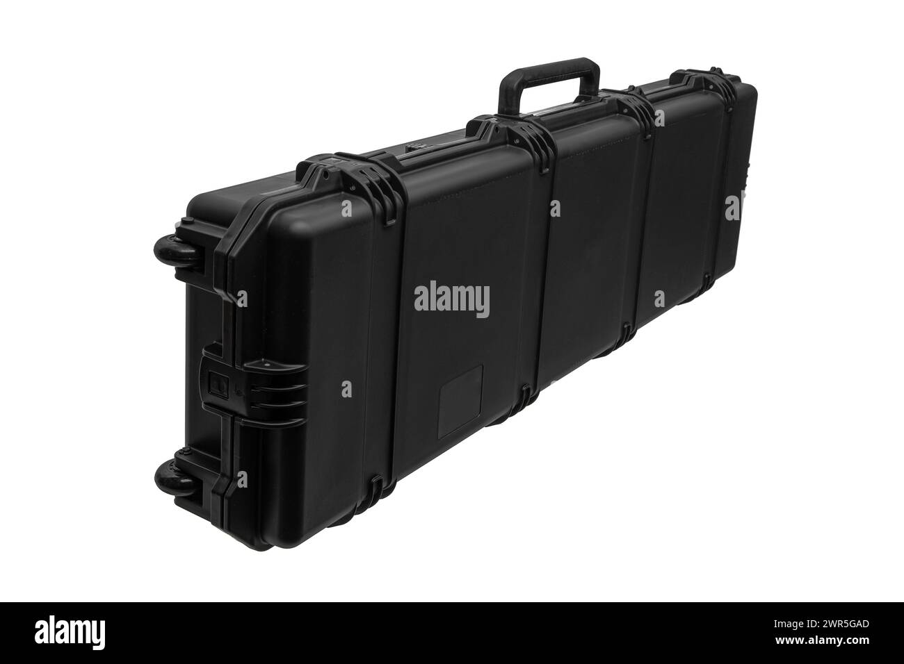 Large modern black case for storing and transporting weapons. Suitcase ...