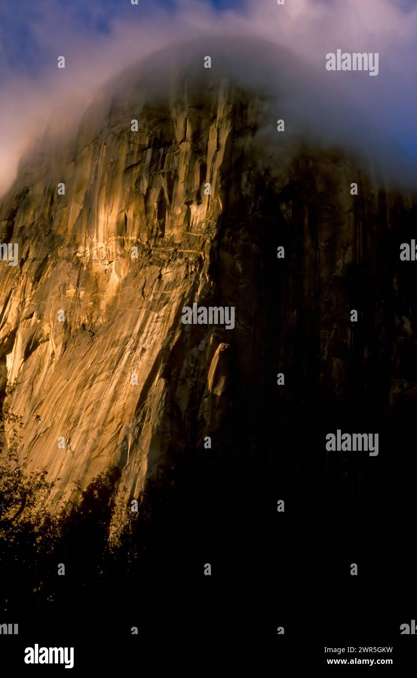 USA: California: Yosemite National Park: El Capitan in a clearing storm ...