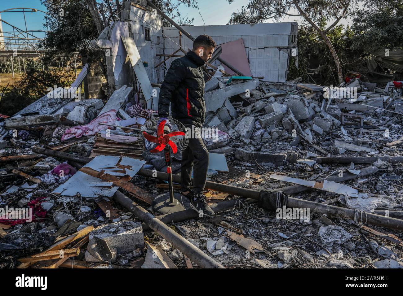 Rafah, Palestinian Territories. 11th Mar, 2024. A Palestinian man ...