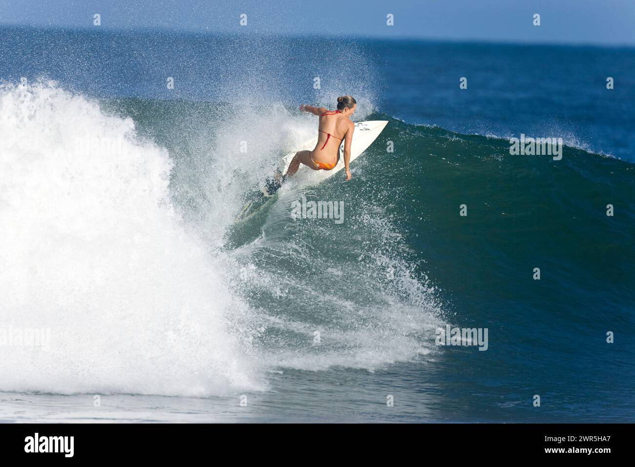 Anna Fry surfing at Rocky Point, on the north shore of Oahu Stock Photo ...