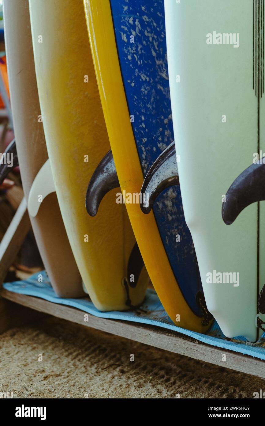 Surfboard at the beach, Bali Stock Photo - Alamy