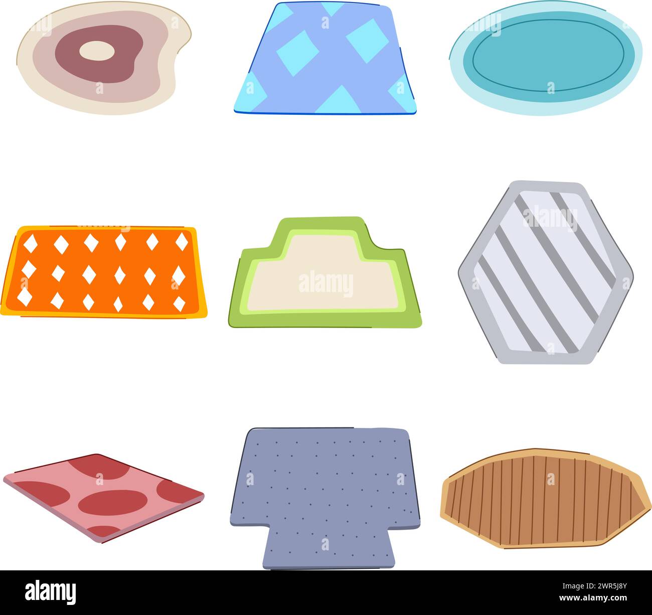 chair mat set cartoon vector illustration Stock Vector Image & Art - Alamy