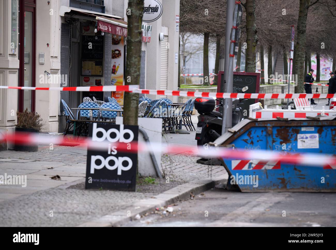Berlin, Germany. 11th Mar, 2024. Police officers stand around the ...