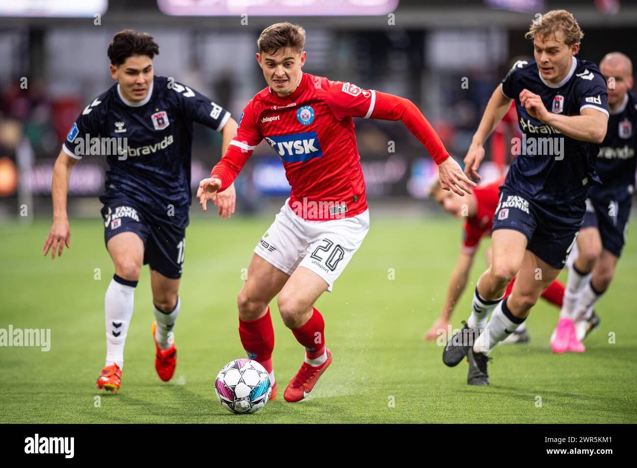 Silkeborg, Denmark. 10th, March 2024. Mads Larsen (20) of Silkeborg IF ...