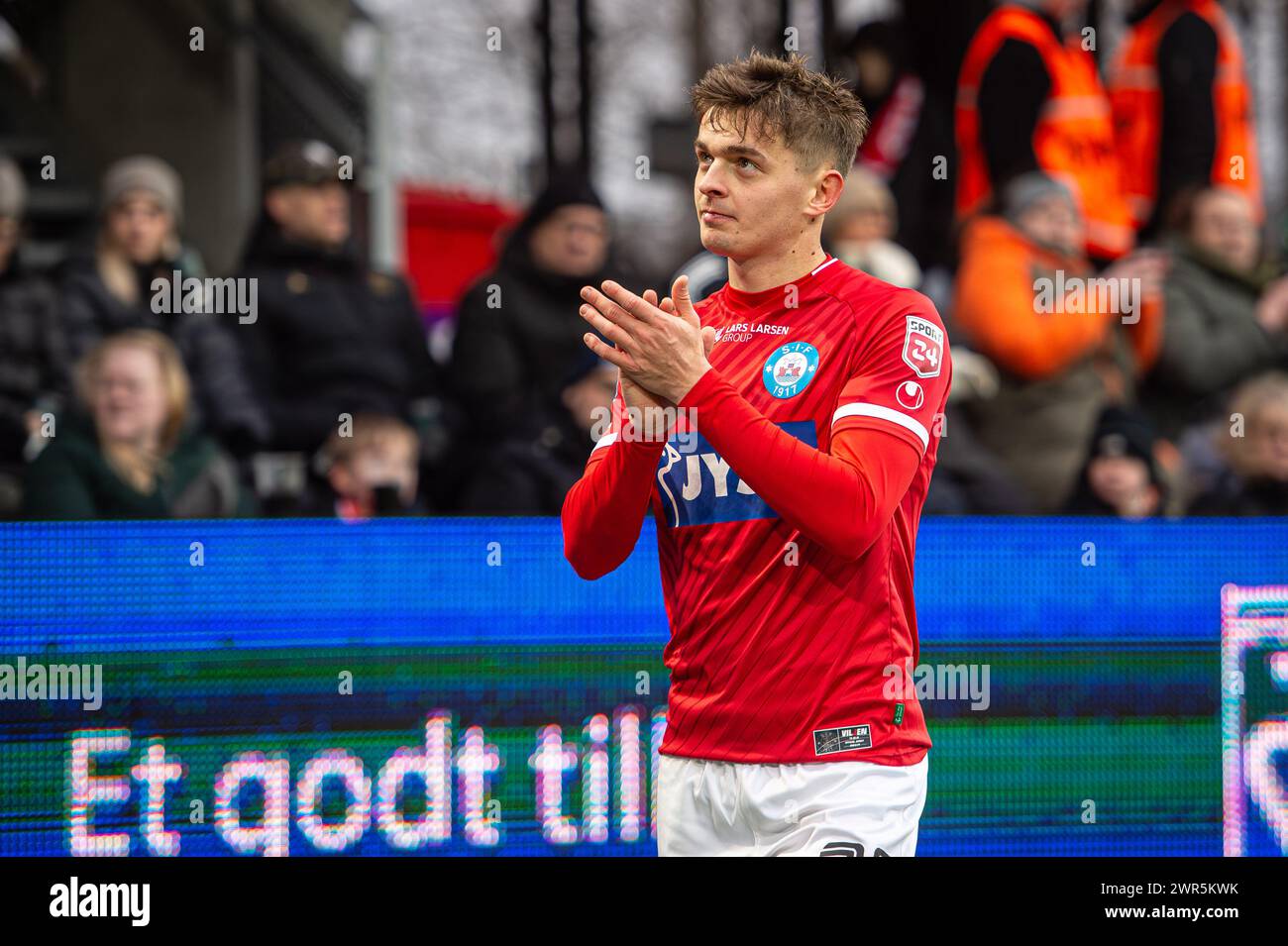 Silkeborg, Denmark. 10th Mar, 2024. Mads Larsen (20) of Silkeborg IF ...