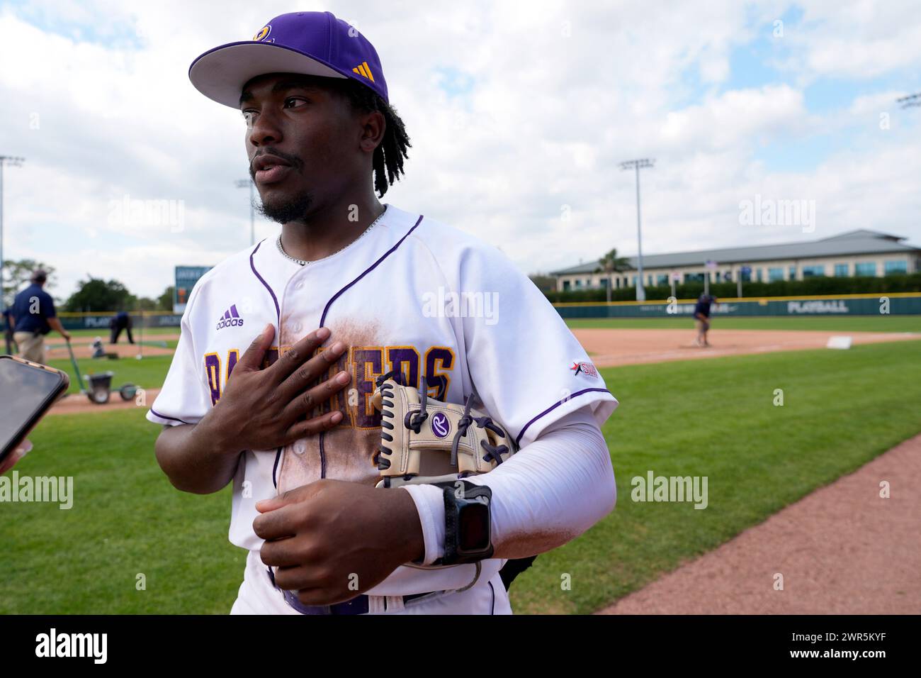 Prairie View A&M University infielder Lee Allen Jr. speaks during an ...