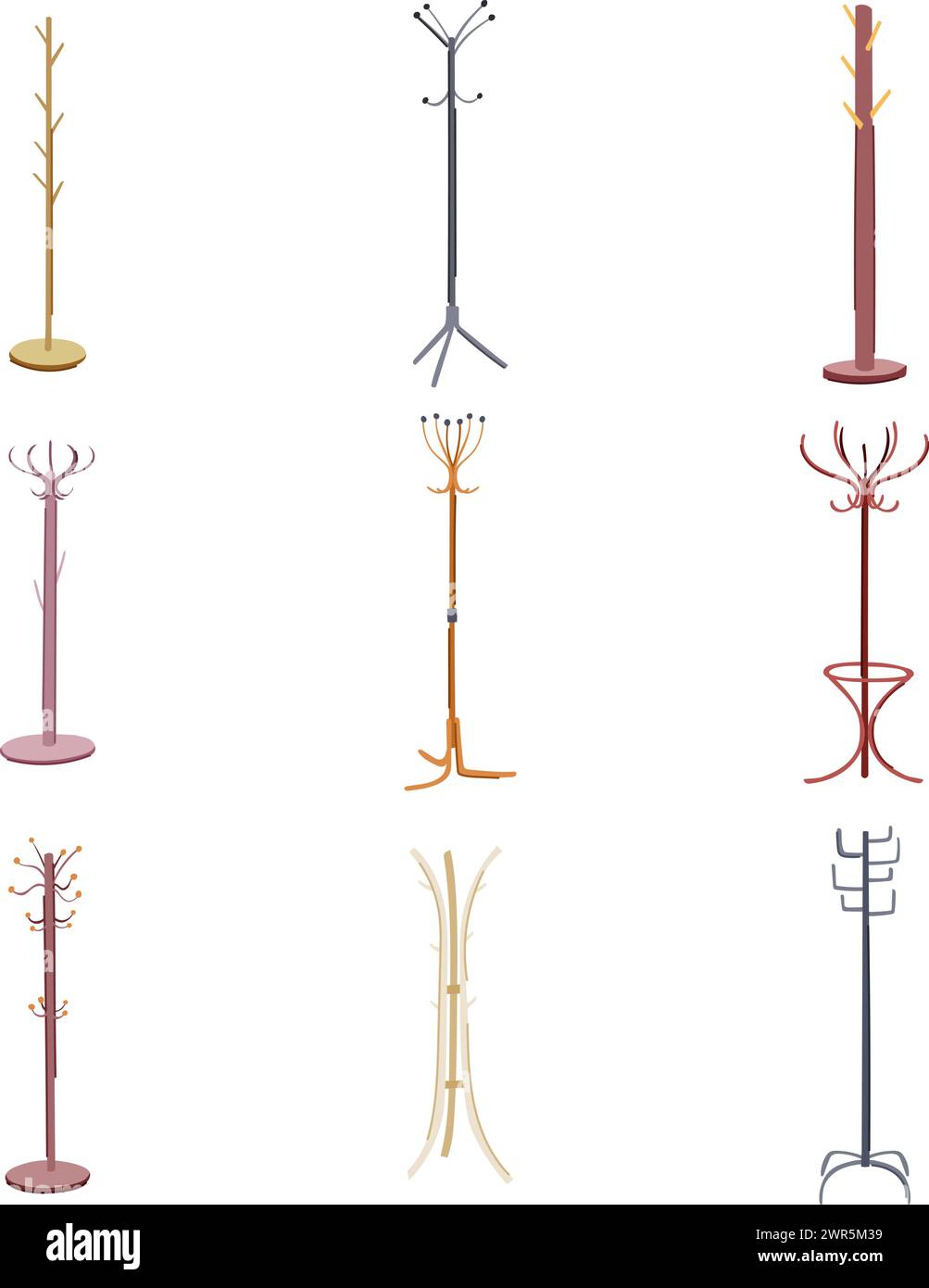 coat rack set cartoon vector illustration Stock Vector Image & Art - Alamy