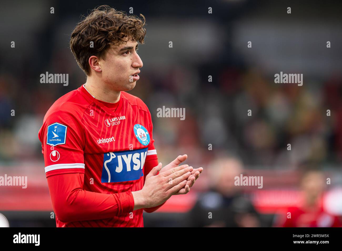 Silkeborg, Denmark. 10th Mar, 2024. Alexander Lind of Silkeborg IF seen ...
