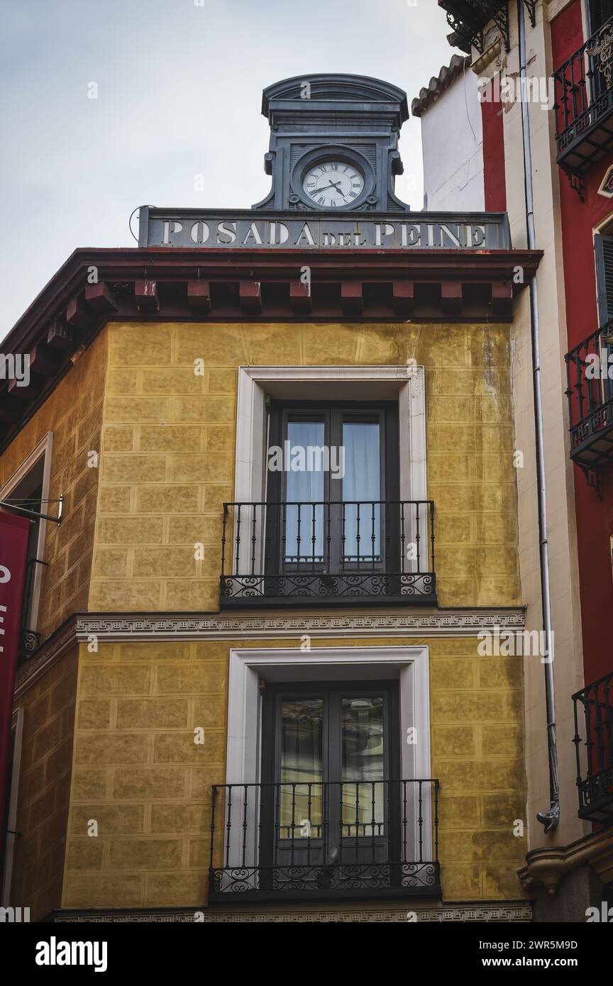 Facade and clock capital structure, Posada del Peine. Architecture and ...