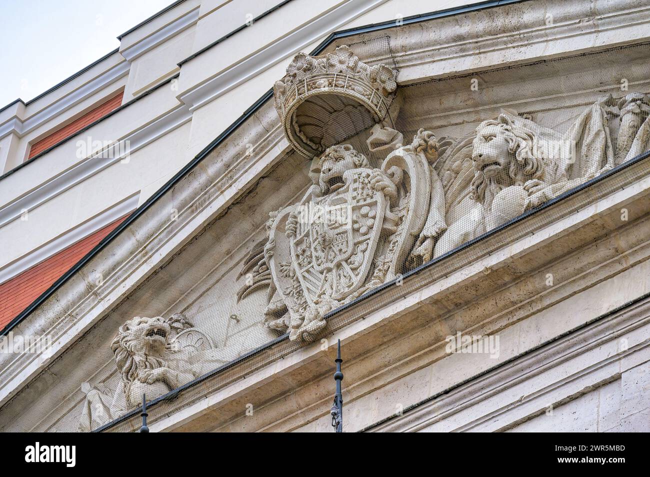 Coat of arms sculpture made of stone. Architecture and architetural ...
