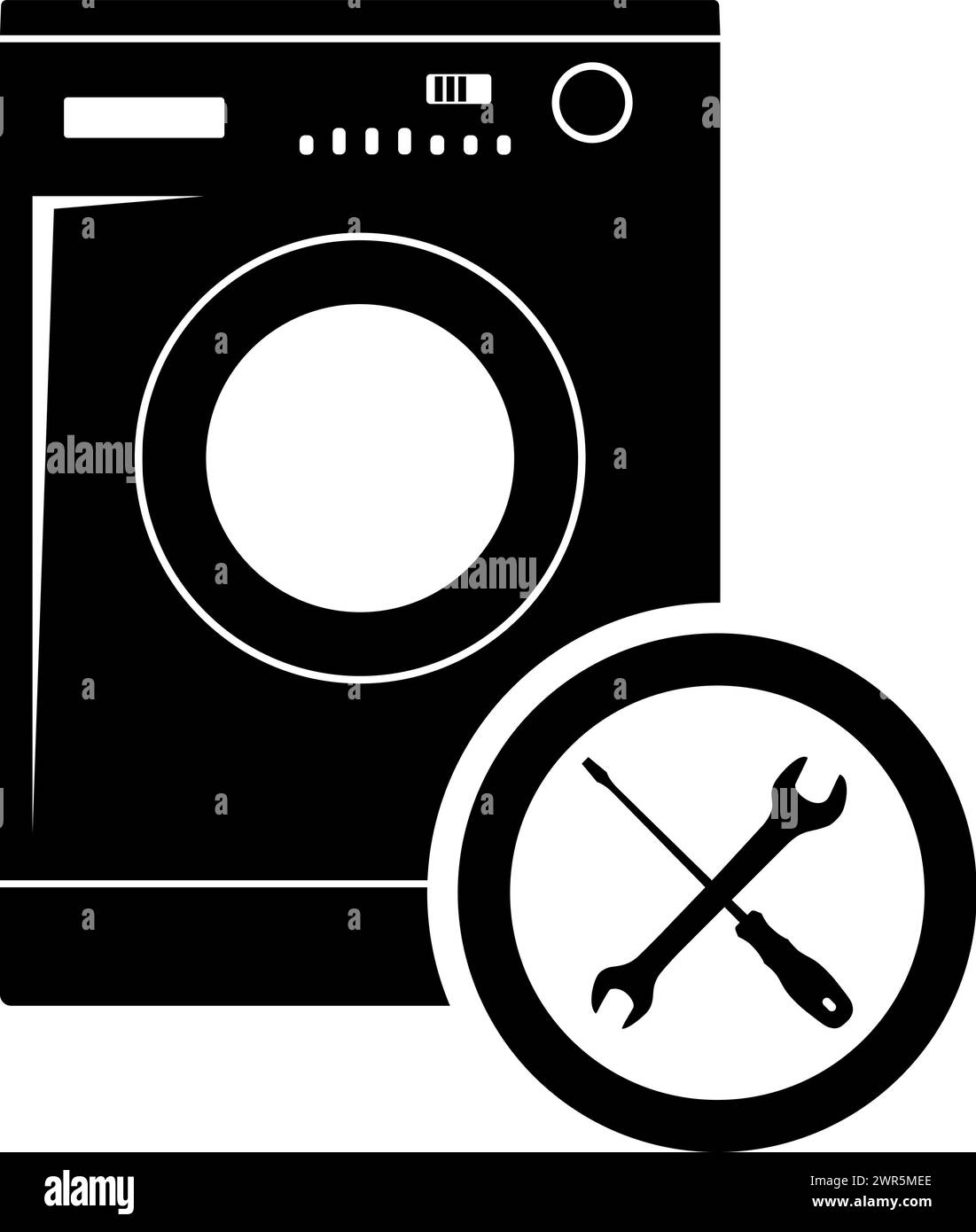 Silhouette of Washing Machine Repair Service Stock Vector Image & Art ...