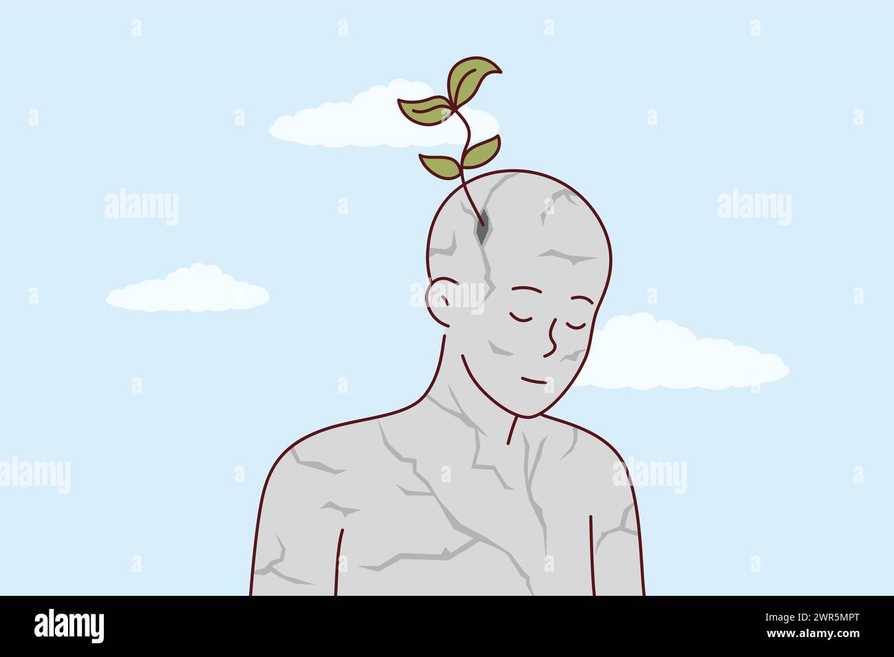 Thinking stone statue Stock Vector Images - Alamy