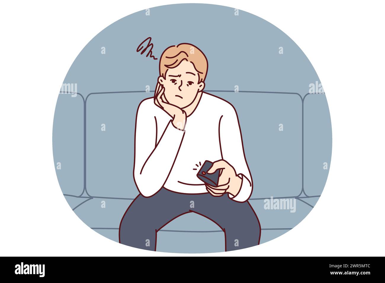 Tv watching sad Stock Vector Images - Alamy