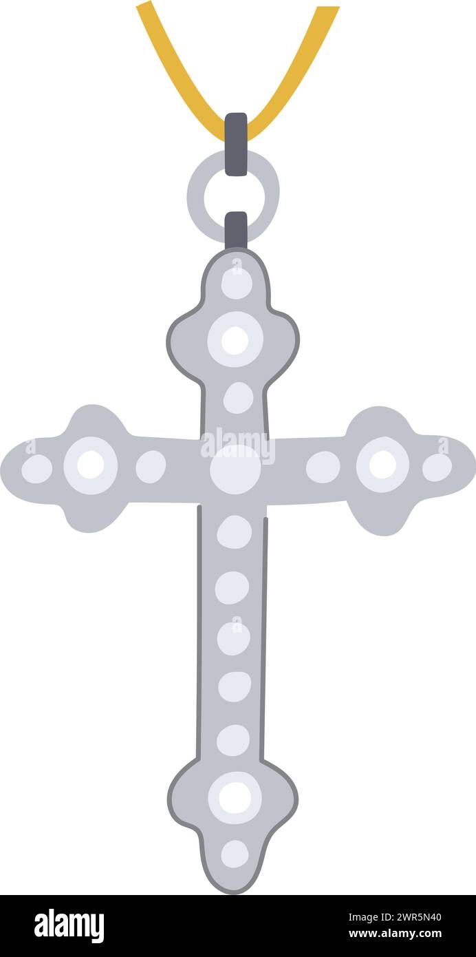 line cross christian cartoon vector illustration Stock Vector Image ...