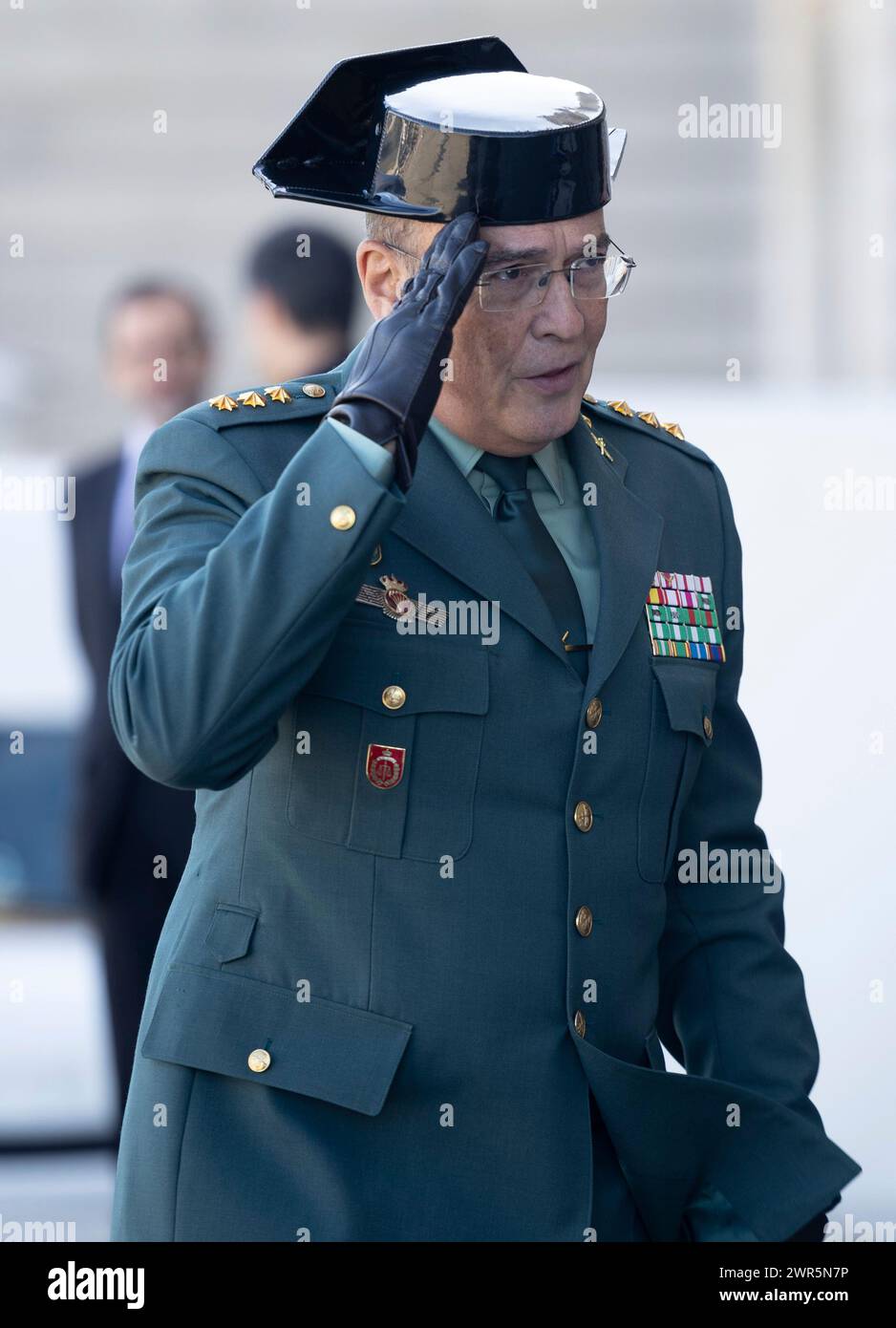 Col. Diego Pérez de los Cobos on his arrival at the funeral for the ...