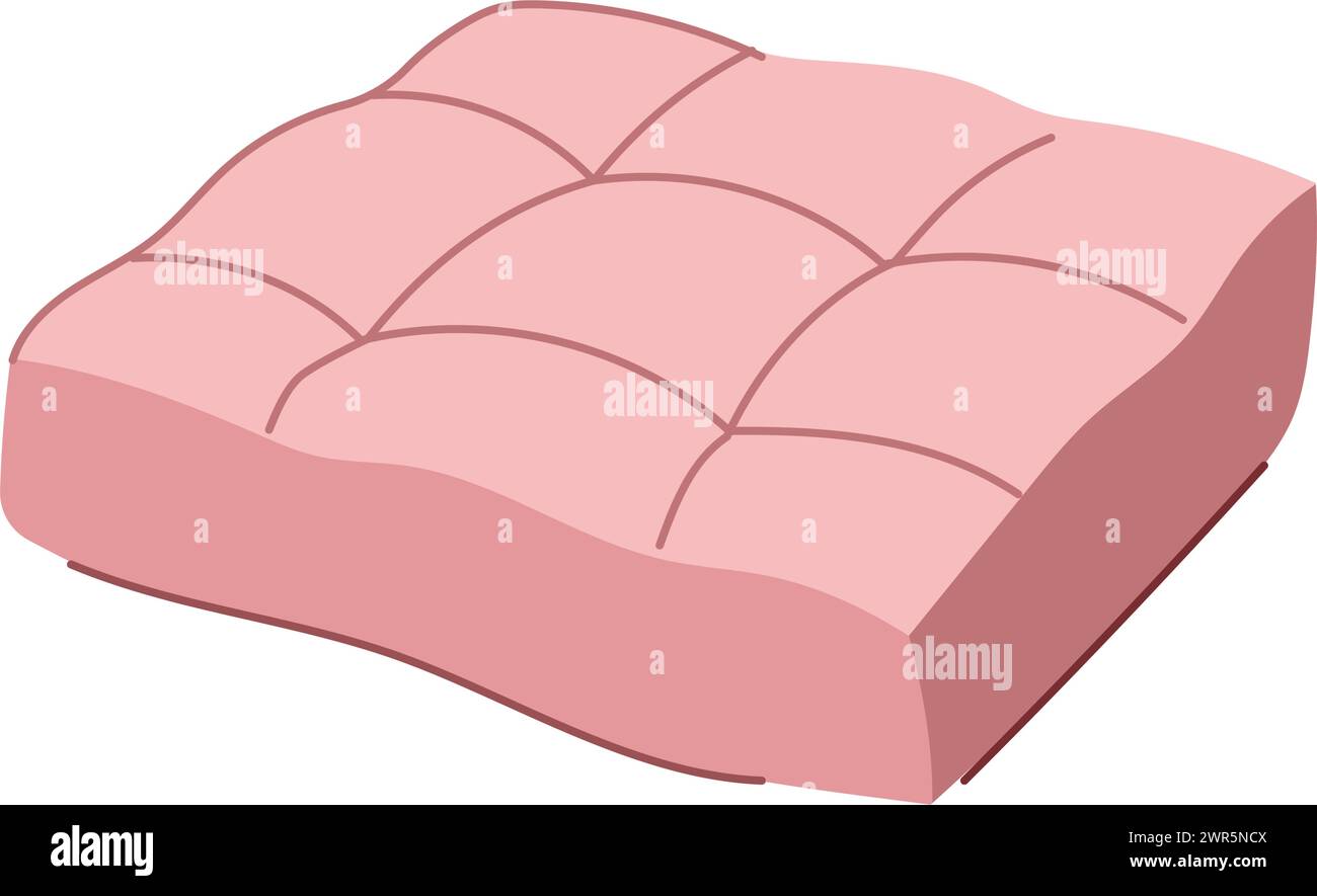yellow desk chair cushion cartoon vector illustration Stock Vector ...
