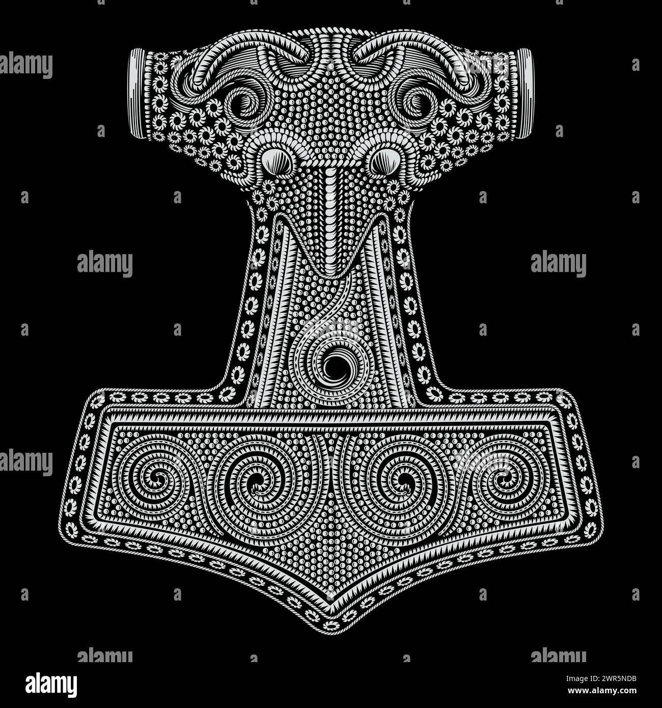 Viking Old Celtic Scandinavian design. Hammer of God Thor and Celtic ...