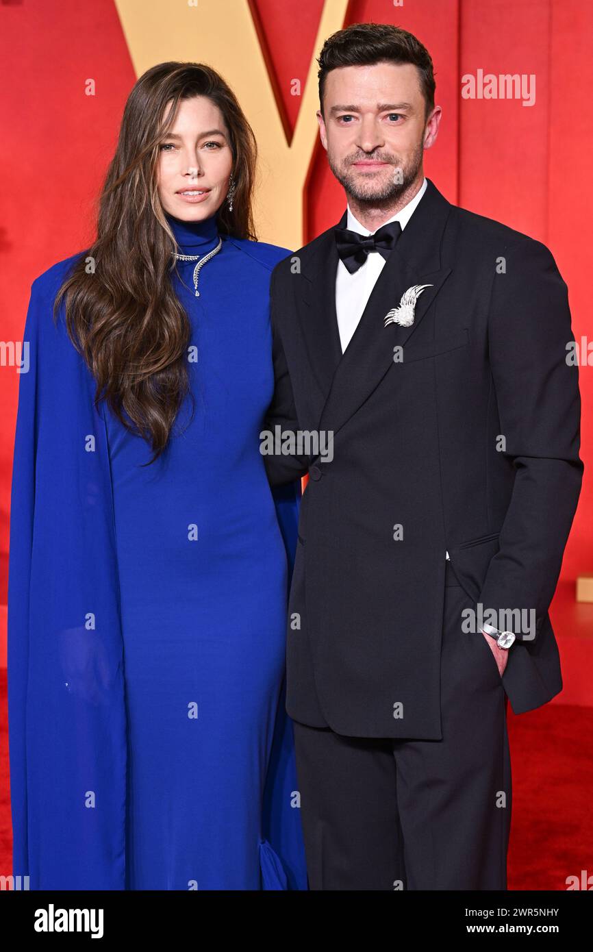 Los Angeles, USA. March 10th, 2024. Jessica Biel and Justin Timberlake ...