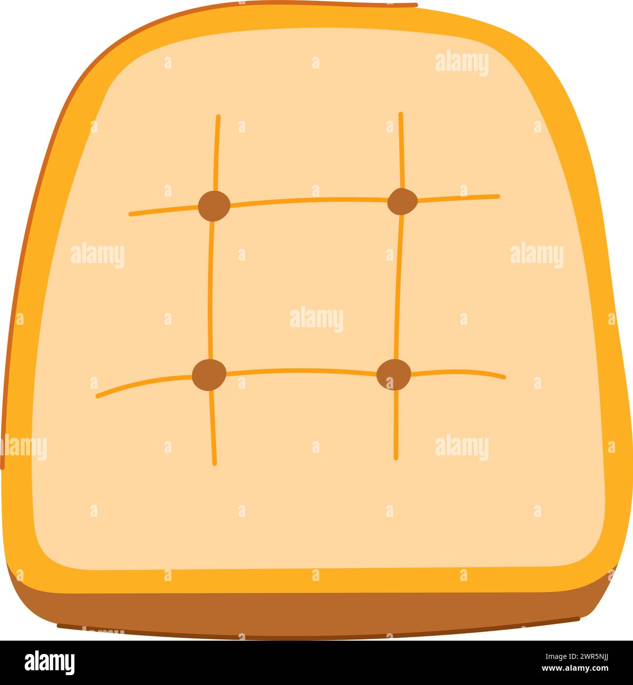 back desk chair cushion cartoon vector illustration Stock Vector Image ...