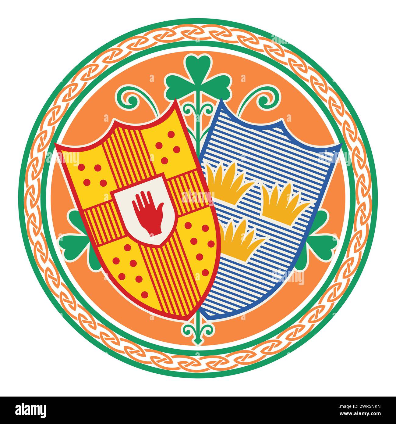 Irish Celtic design in vintage, retro style. Irish design with coat of ...