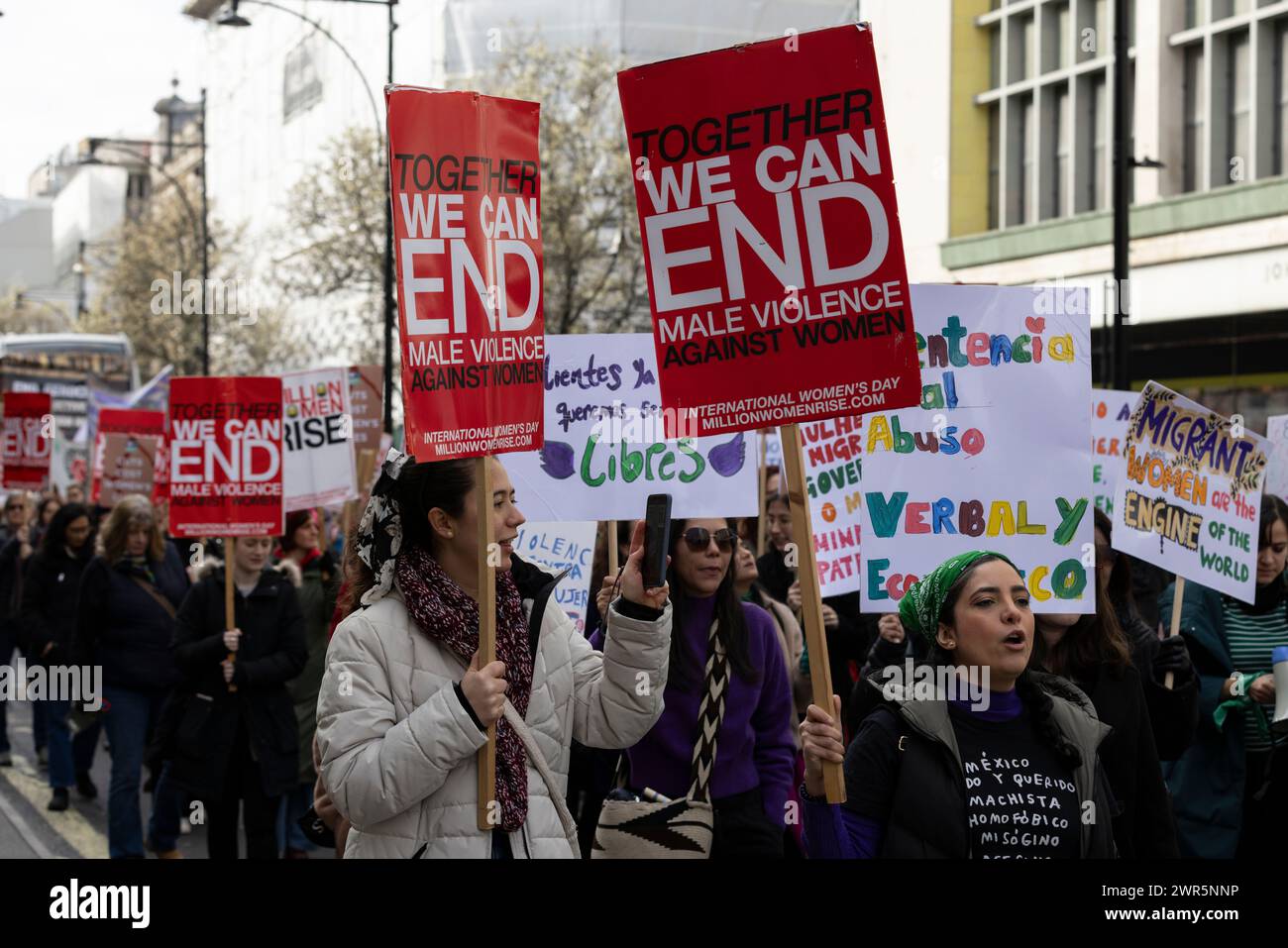 Million Women Rise 2024 organised march against male violence on Saturday 08th March to coincide ...