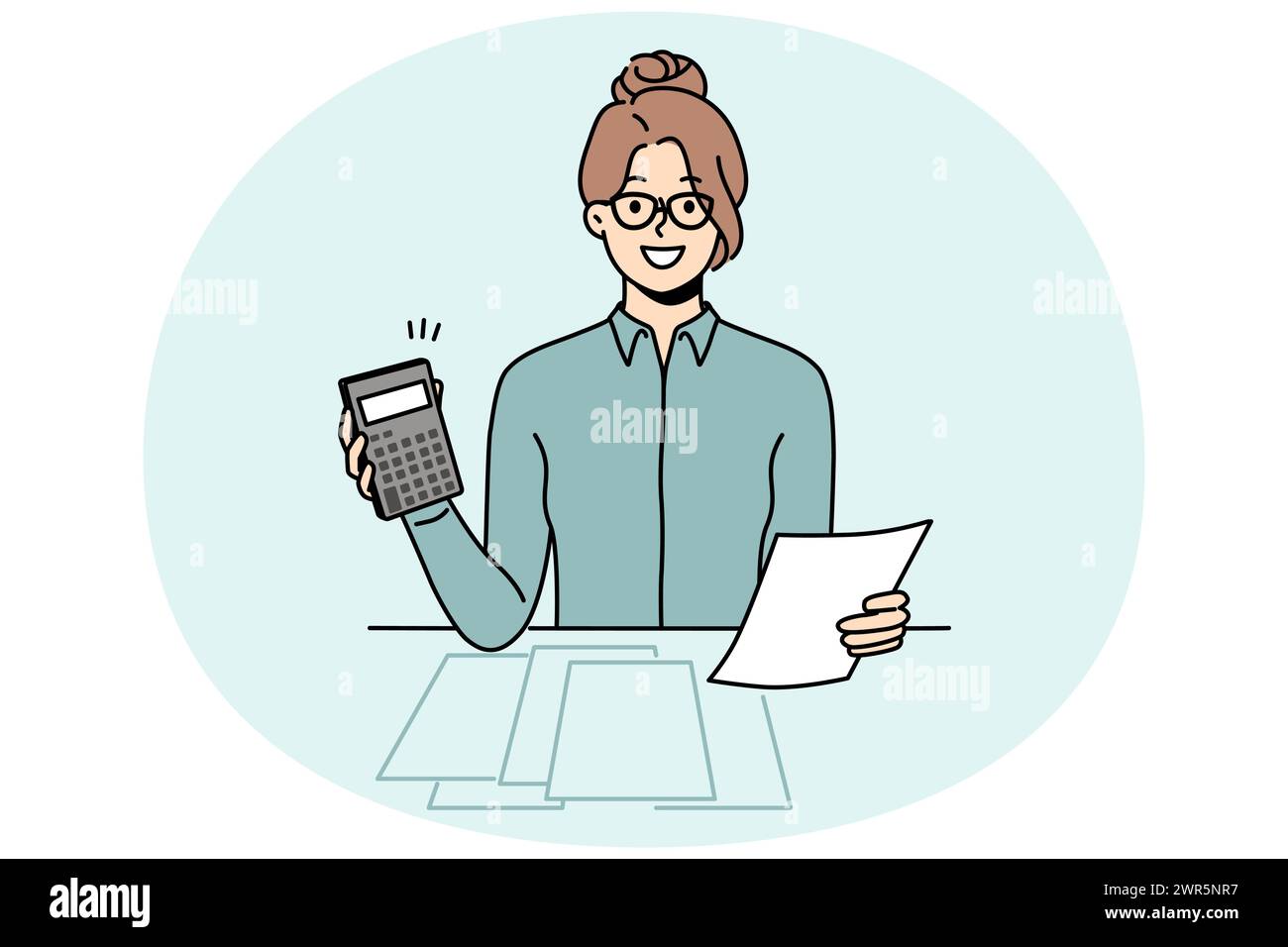 Calculator calculating income taxes on Stock Vector Images - Alamy
