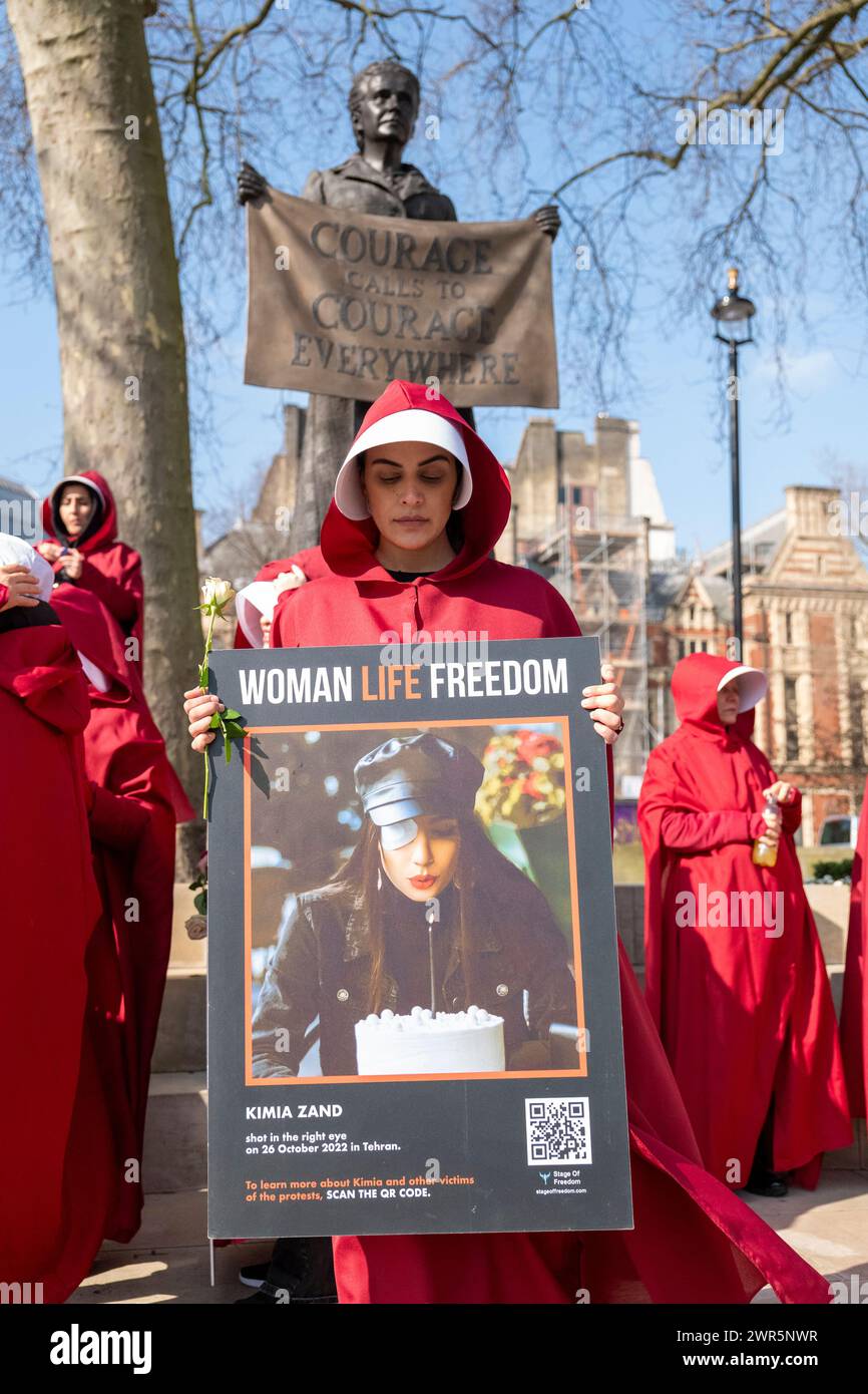 London / UK. International Women Day was marked by demostartors dressed ...