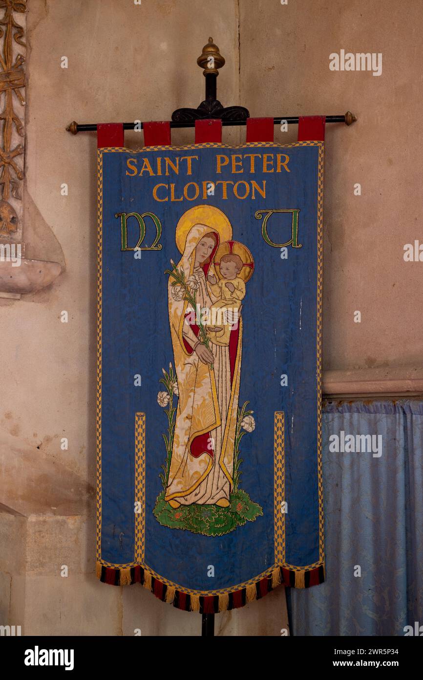 The banner in St. Peter`s Church, Clopton, Northamptonshire, England ...