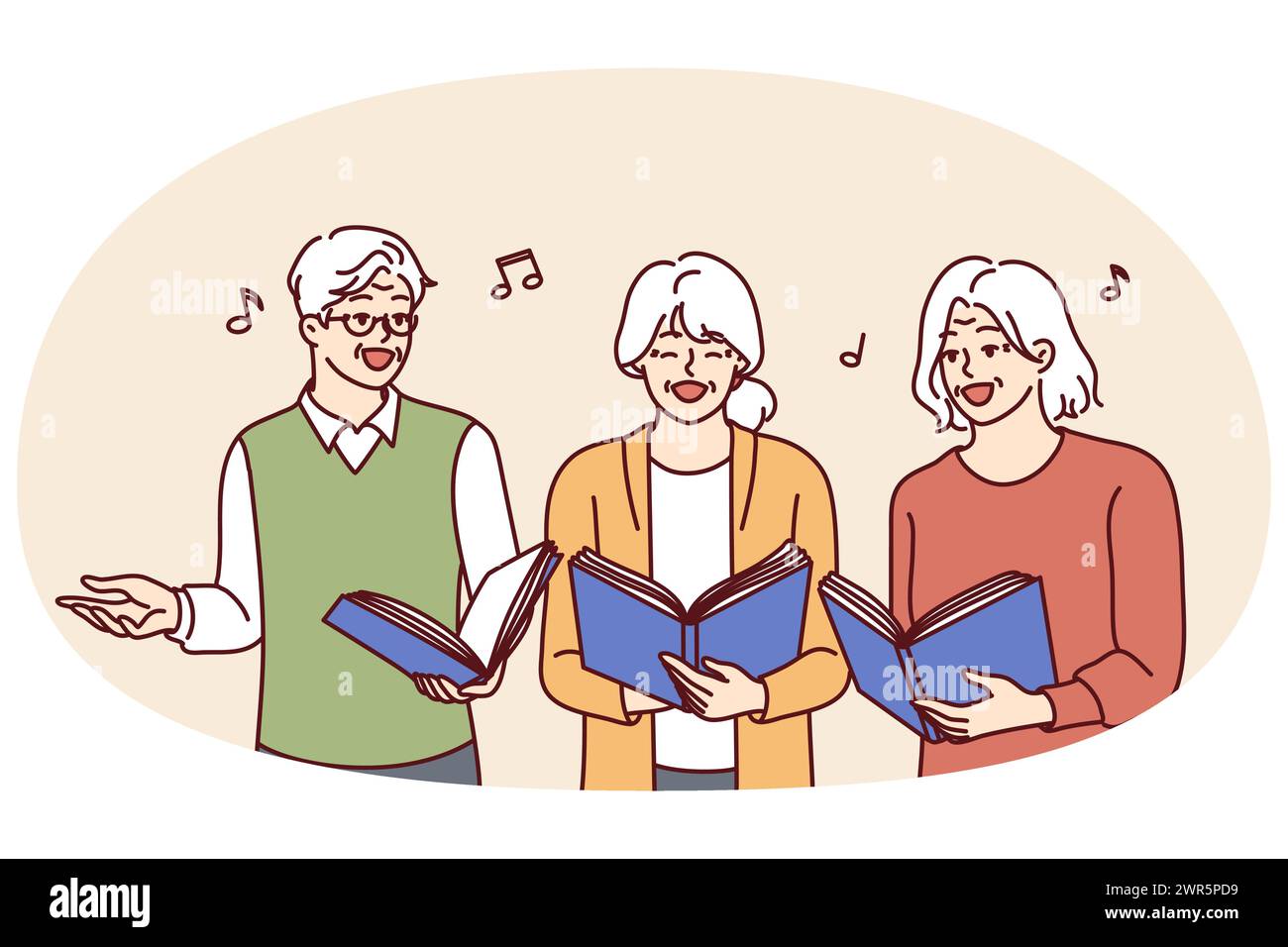 Old women singing Stock Vector Images - Alamy