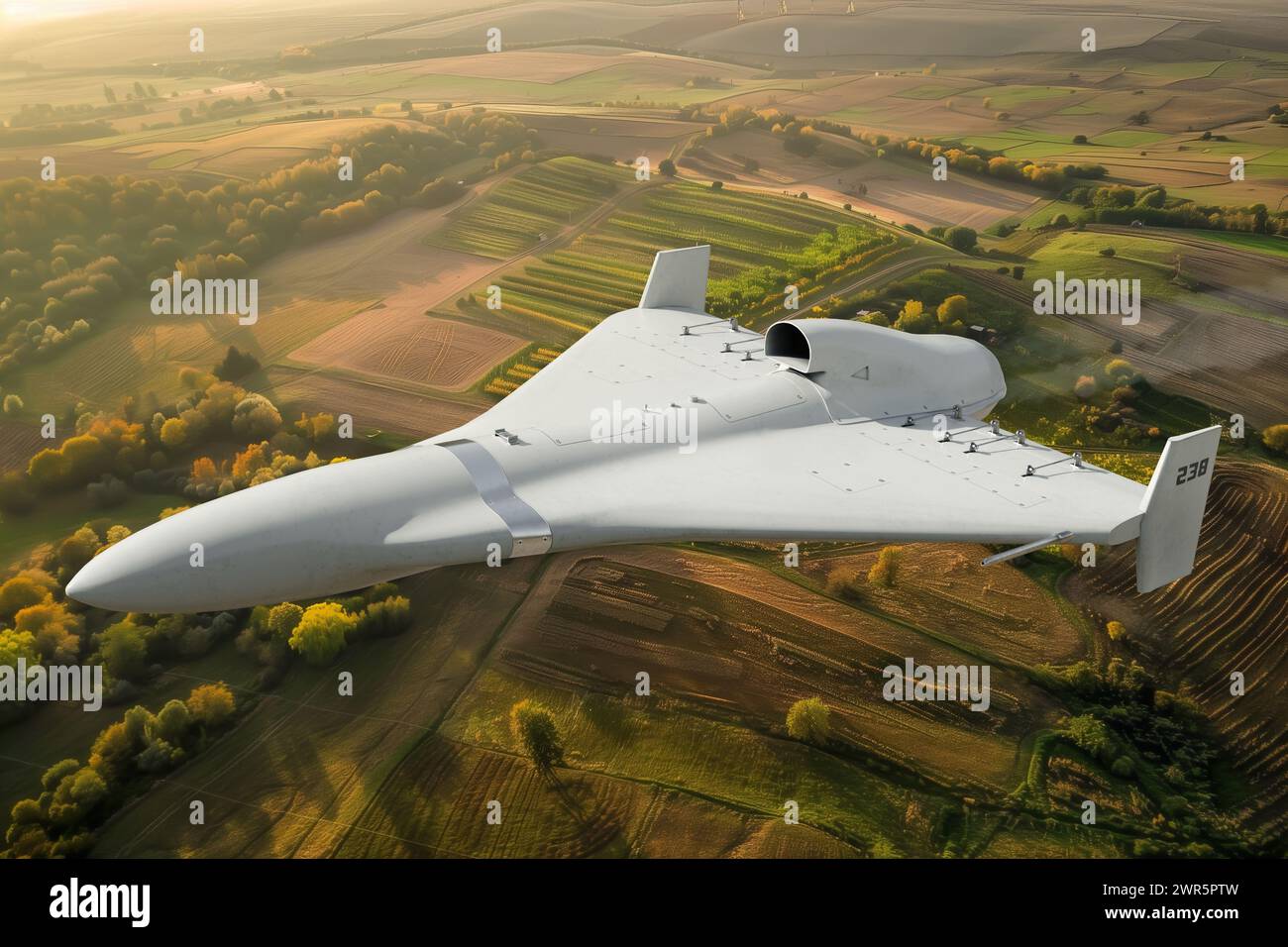 Military drone Shahed-238 with jet engine flying in the air. UAV combat ...